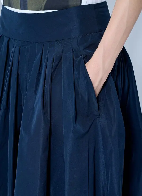 Max Mara Pleated Maxi Skirt - Blue