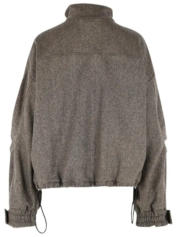 Attico Wool Blend Bomber Jacket - Cream