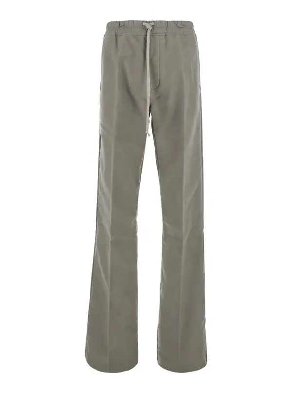 Rick Owens Grey Pants With Elasticated Waistband With Oversized Drawstring In Cotton For