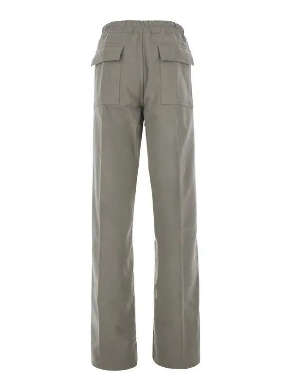 Rick Owens Grey Pants With Elasticated Waistband With Oversized Drawstring In Cotton For