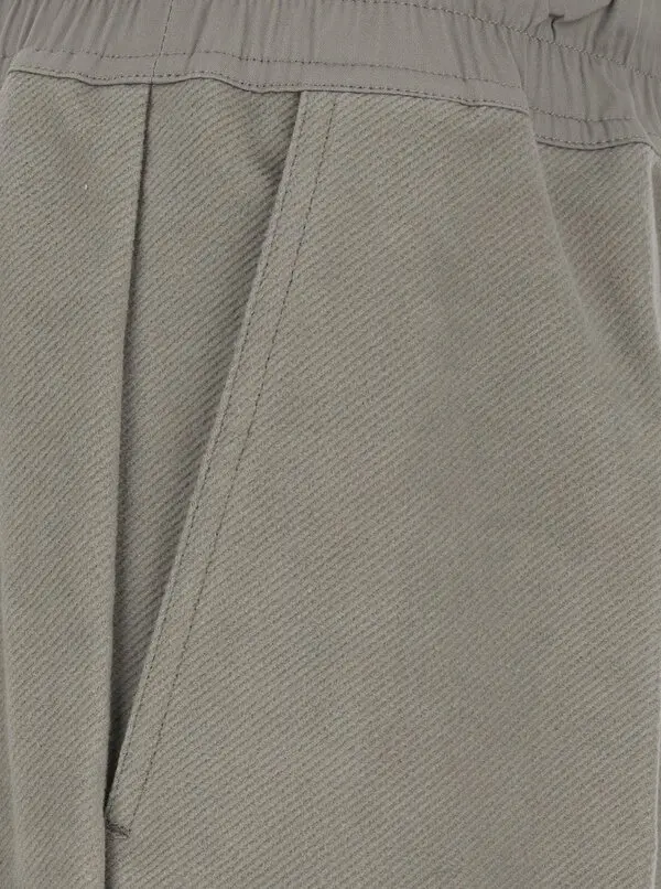 Rick Owens Grey Pants With Elasticated Waistband With Oversized Drawstring In Cotton For