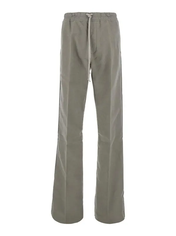 Rick Owens Grey Pants With Elasticated Waistband With Oversized Drawstring In Cotton For - Gray