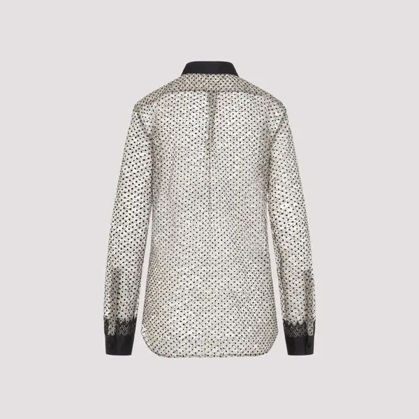 TOM FORD Flock Polka Dot Shirt - Black