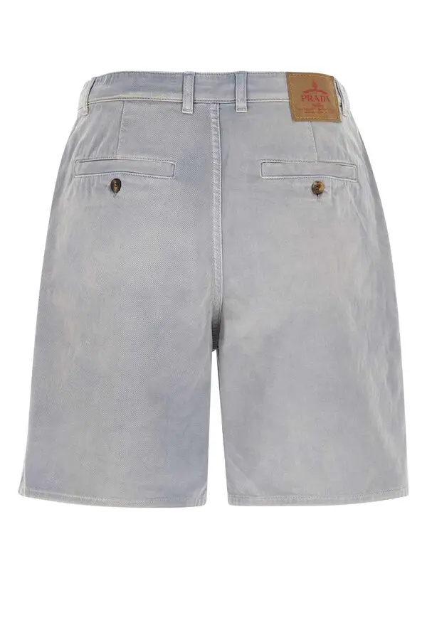 Prada Powder Gabardine Bermuda Shorts - Blue