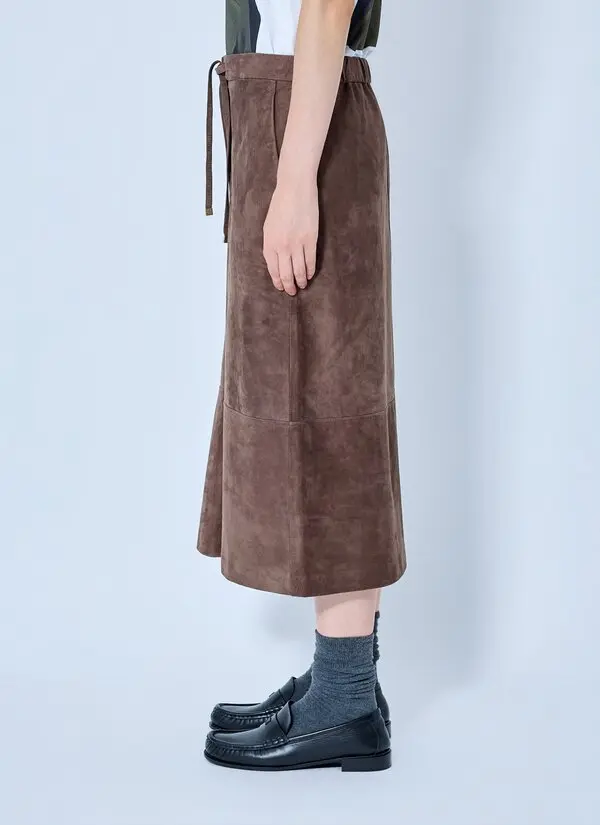 Max Mara Suede Midi Skirt - Brown