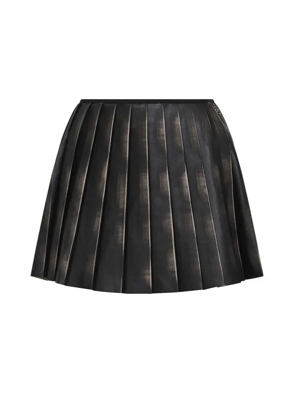 DIESEL® Brown O-saka-mini Pleated Miniskort