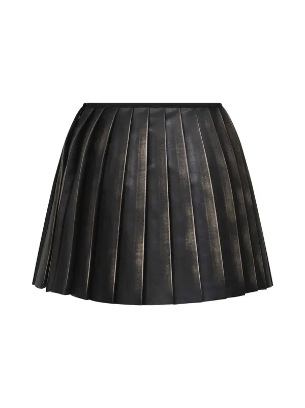 DIESEL® Brown O-saka-mini Pleated Miniskort