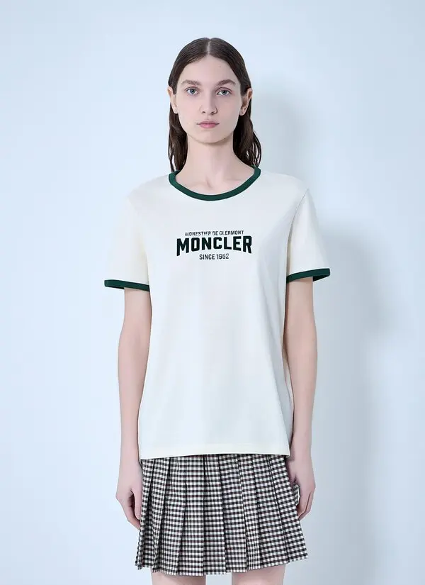 Moncler Logo Print Cotton T-shirt - White