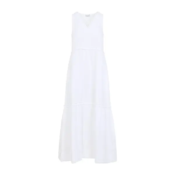 Peserico Linen V-neck Dress - White