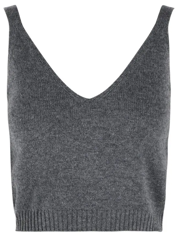 LISA YANG Violia' Grey Cashmere Tank Top