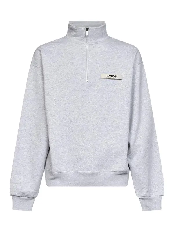 Jacquemus Grey The Gros Grain Zipped-rollneck Sweatshirt - Multicolor