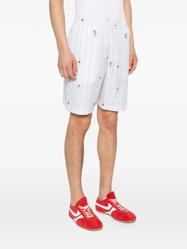 Jacquemus Striped Embroidered Calecon Shorts
