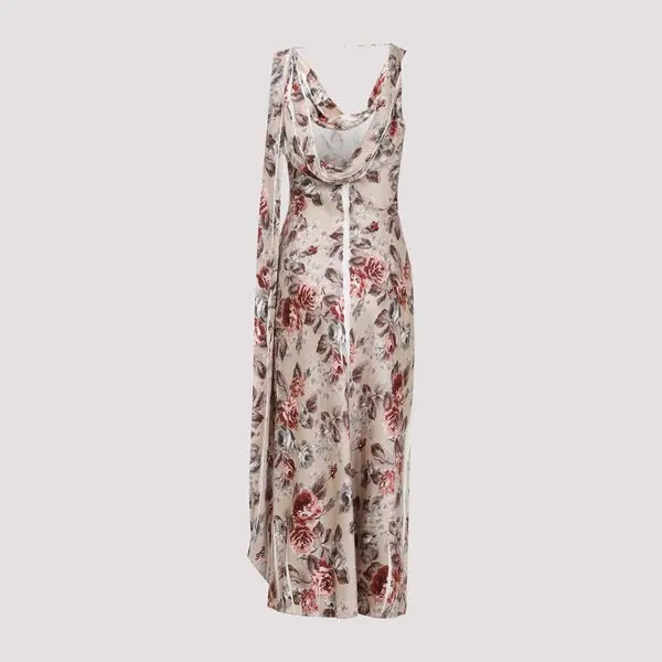 Acne Studios Draped Open-back Floral Midi Dress
