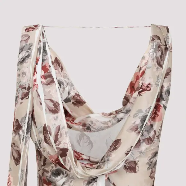 Acne Studios Draped Open-back Floral Midi Dress