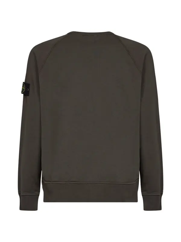 Stone Island Coal Grey Cotton Crewneck Sweatshirt