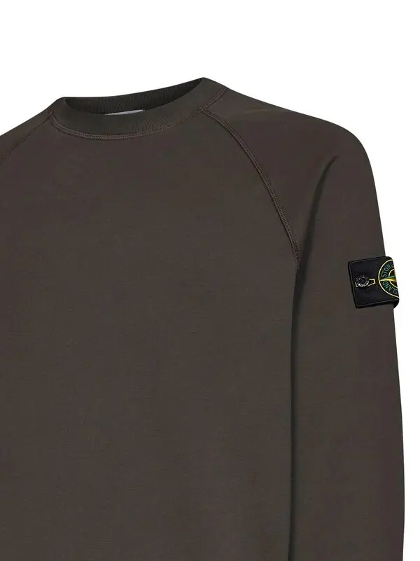 Stone Island Coal Grey Cotton Crewneck Sweatshirt - Multicolor