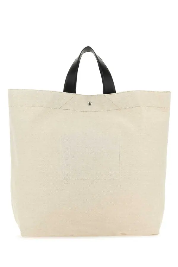 JIL SANDER Sand Canvas Flat Shopping Bag