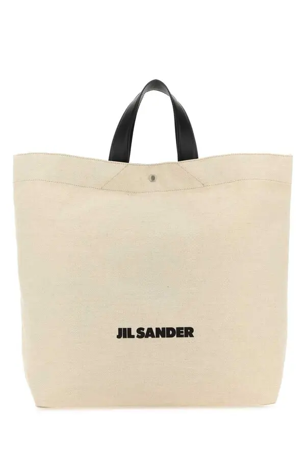 JIL SANDER Sand Canvas Flat Shopping Bag - Brown