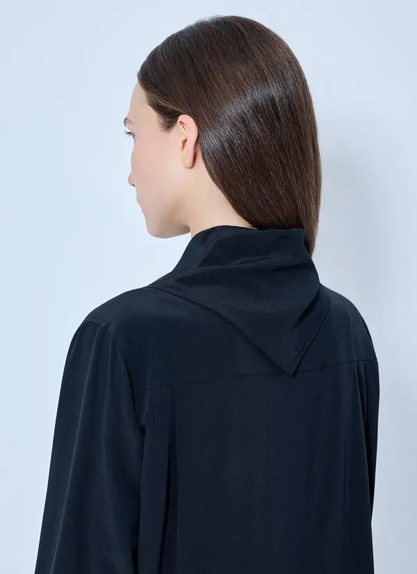 Max Mara Silk Tie-neck Blouse - Black