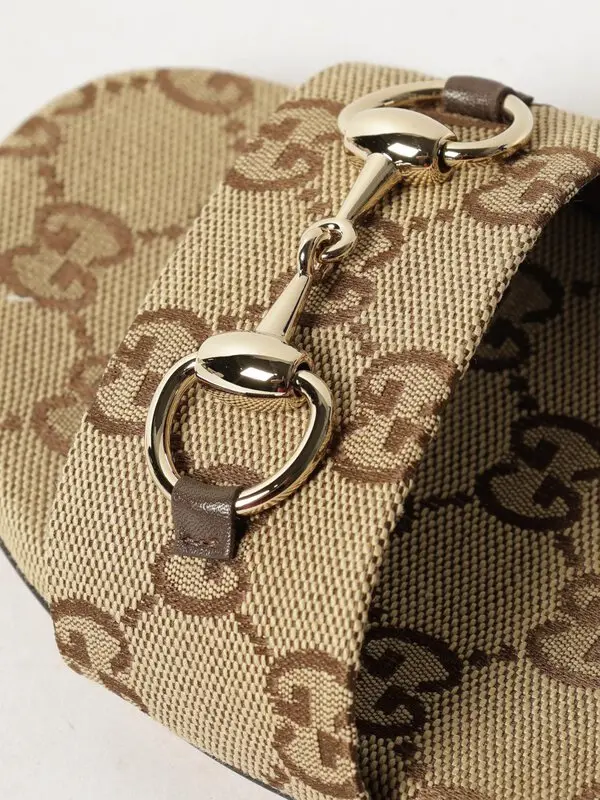 Gucci Gg Jacquard Slide Sandals - Cream