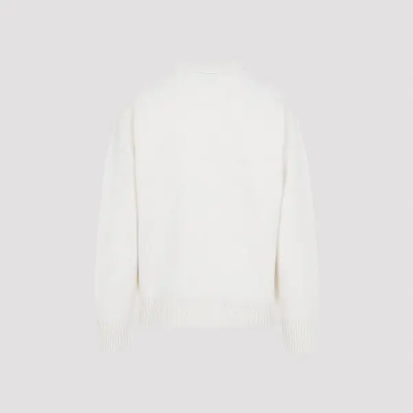 AMI Paris Wool Crewneck Sweater - White