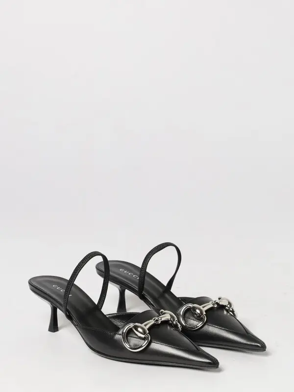 Gucci Boulevard Leather Slingback Pumps - Black