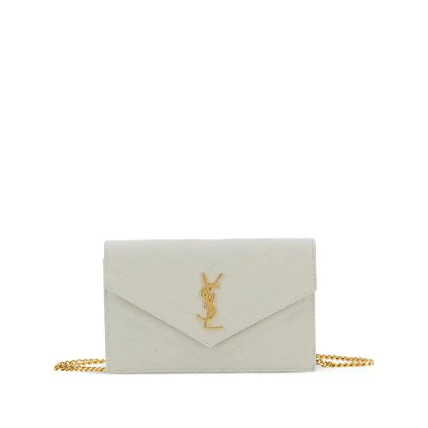 Saint Laurent Calf Leather Shoulder Bag - Cream
