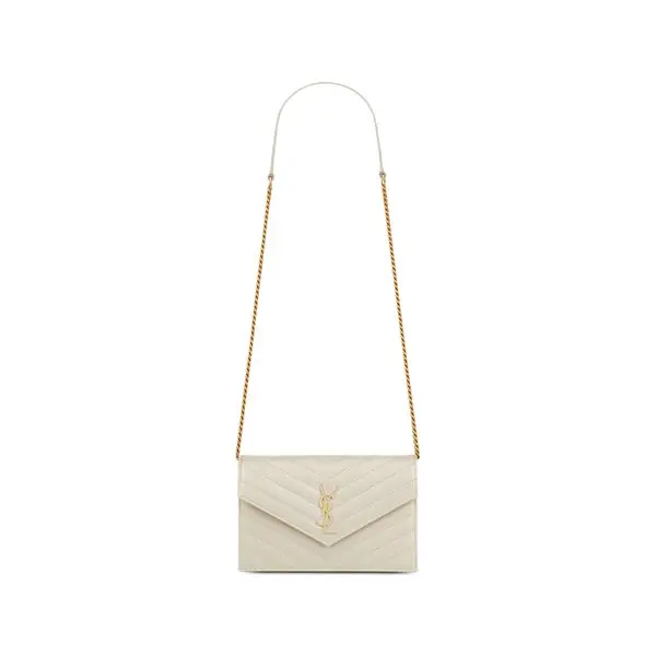 Saint Laurent Calf Leather Shoulder Bag - Cream