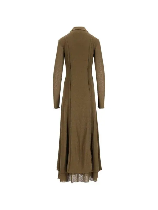 GANNI Long Gauze Dress - Green