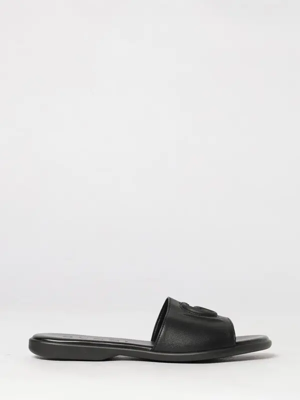 Gucci Calfskin Leather Slides With Embossed Gg Monogram
