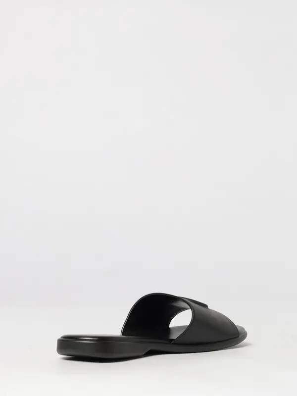 Gucci Calfskin Leather Slides With Embossed Gg Monogram