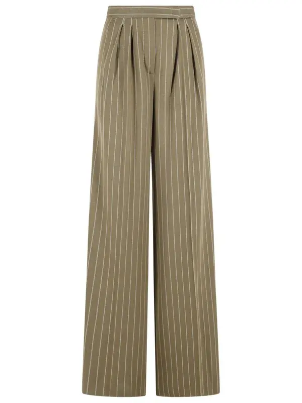 Max Mara Rio Virgin Wool Blend Pants - Green