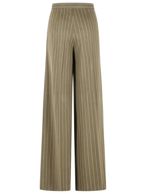 Max Mara Rio Virgin Wool Blend Pants - Green