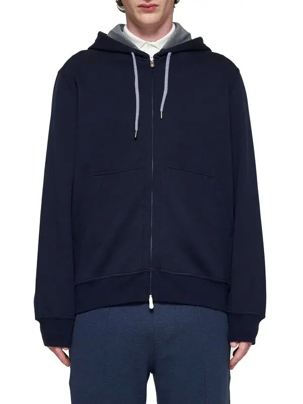 Brunello Cucinelli Cotton-blend Hoodie With Zip