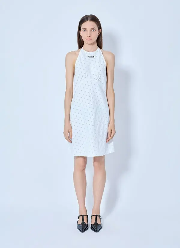 Miu Miu Cady Eyelet Lace Mini Dress