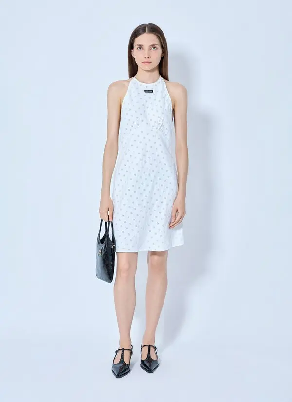 Miu Miu Cady Eyelet Lace Mini Dress