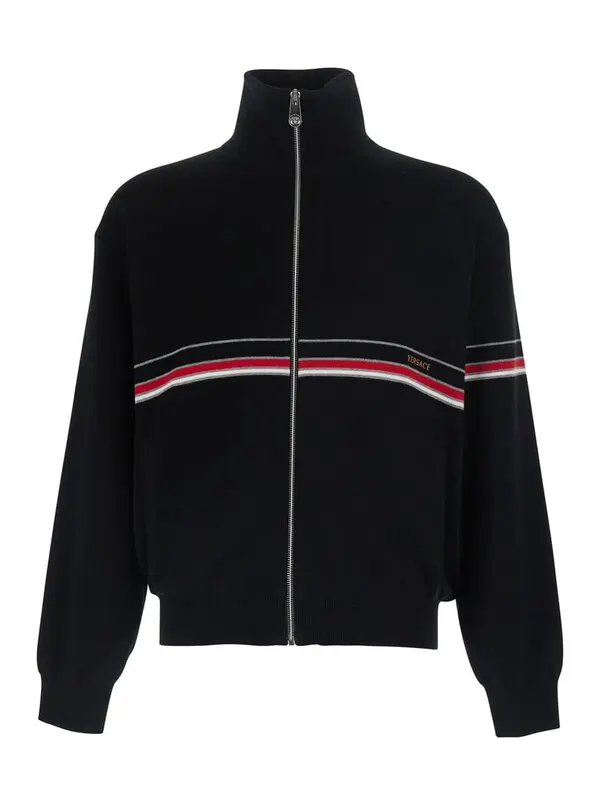 Versace Cotton Logo Lettering Turtleneck - Multicolor