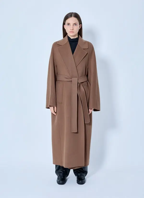 Max Mara Belted Wool Coat - Multicolor