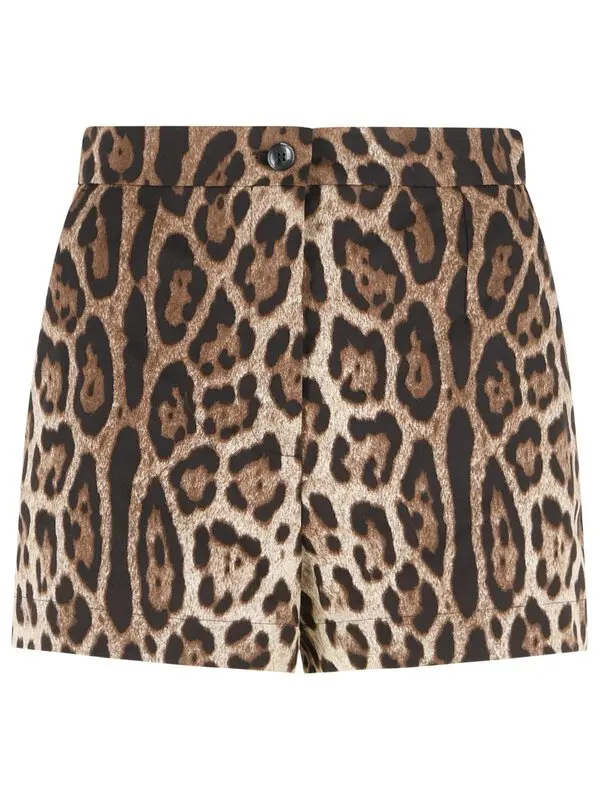 Dolce & Gabbana Leopard Print Cotton Shorts