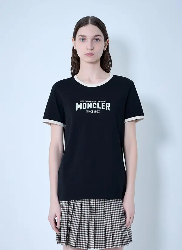 Moncler Cotton Jersey Logo T-shirt - Black