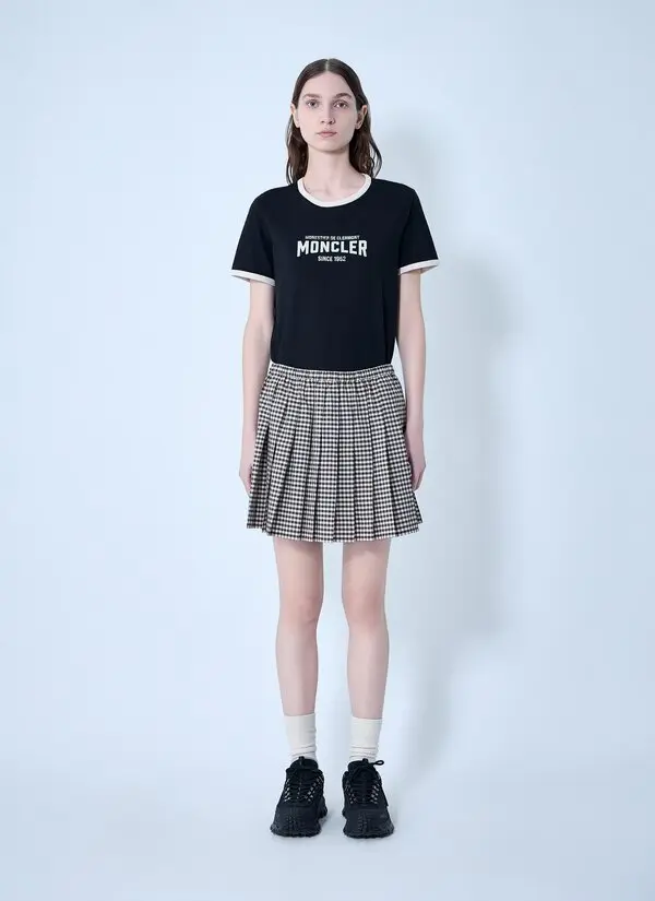 Moncler Cotton Logo Print T-shirt - Black