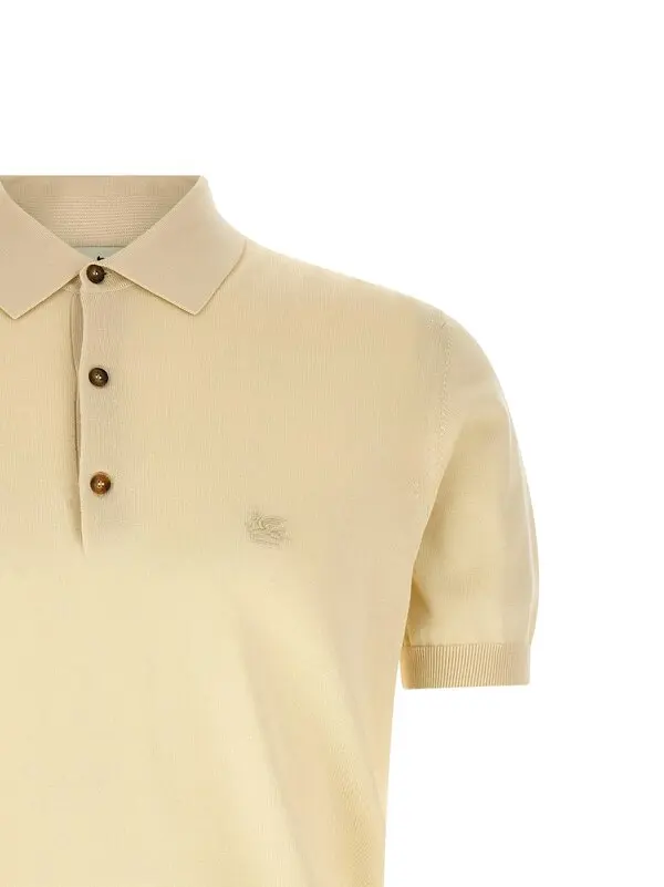 Etro Pegaso' Polo Shirt - Cream