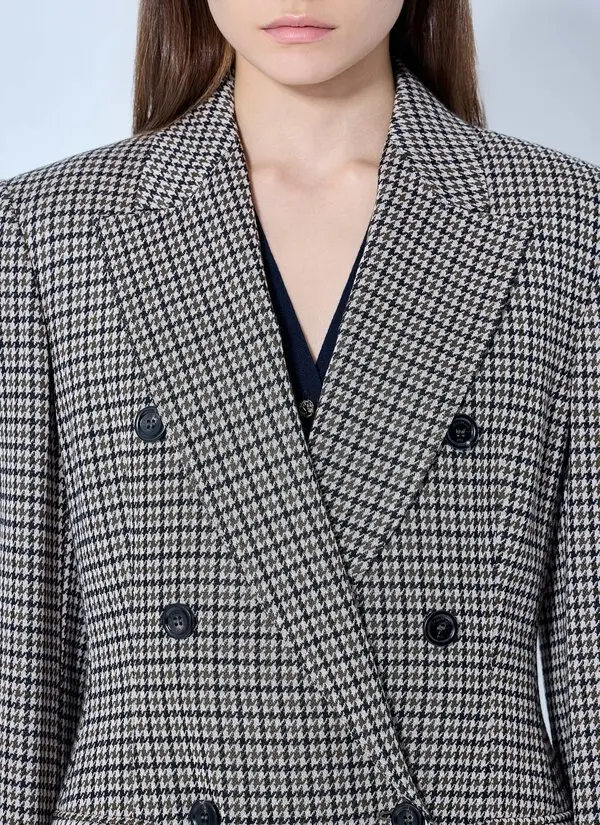 Max Mara Double-breasted Houndstooth Blazer - Multicolor