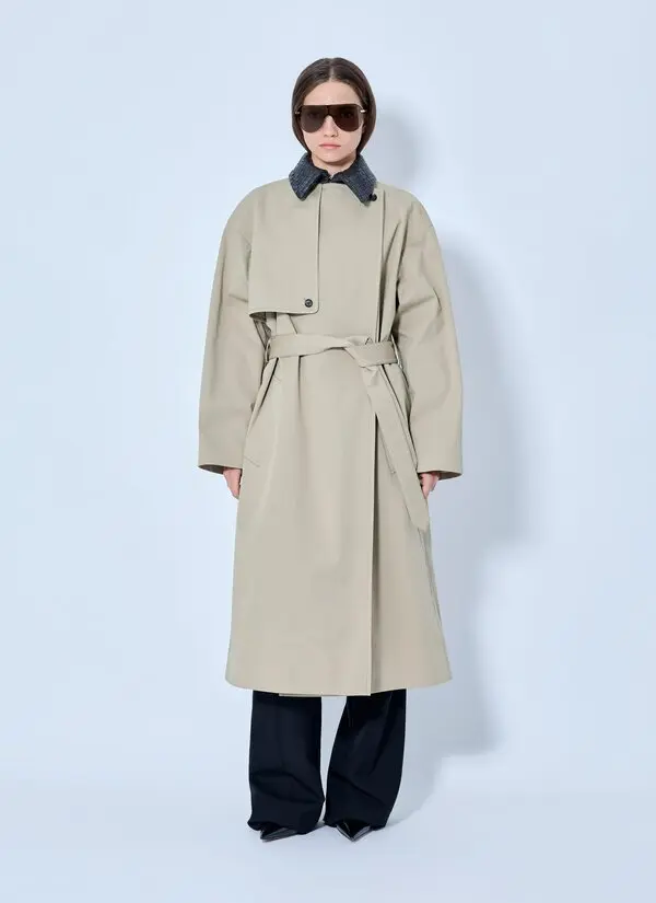 Bottega Veneta Cotton Trench Coat - Cream