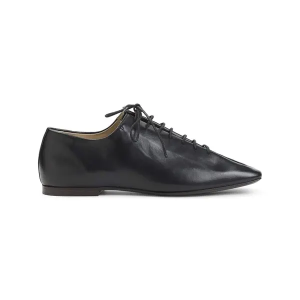 LEMAIRE Souris Flat Classic Leather Derbies - Black