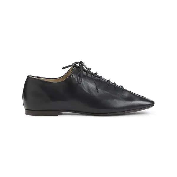 LEMAIRE Souris Flat Classic Leather Derbies - Black