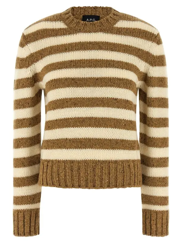 A.p.c. Striped Pullover - Brown