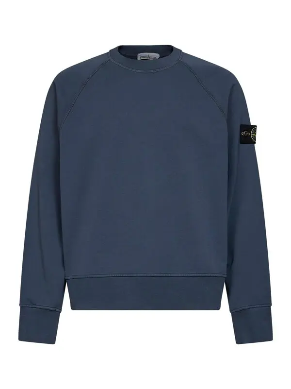 Stone Island Slate Blue Cotton Crewneck Sweatshirt - Multicolor