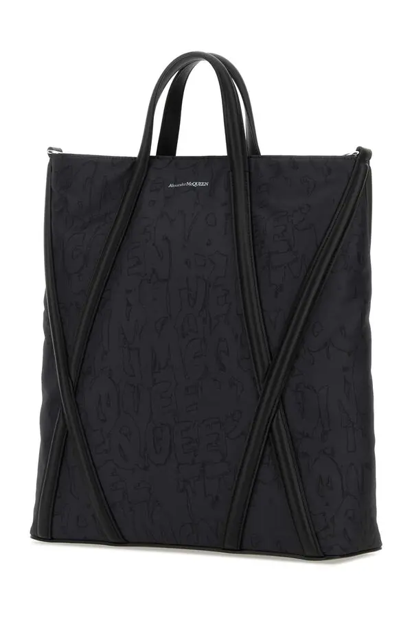 Alexander McQueen Nylon The Harness Shopping Bag - Black
