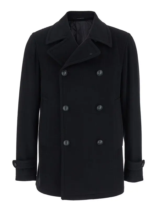 Tagliatore Coat With Button Closure And Welt Pockets In Wool